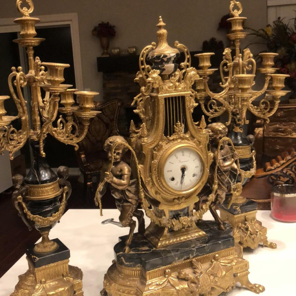 BREVETTATO | Other | 3 Pce Brevettato Imperial Clock And Candelabra Set ...
